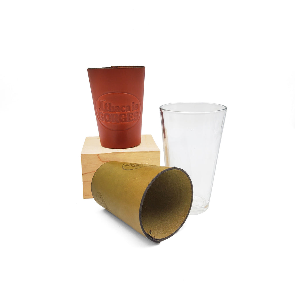 "Ithaca is Gorges" Glass Koozie – Handwork Ithaca's Artist Cooperative
